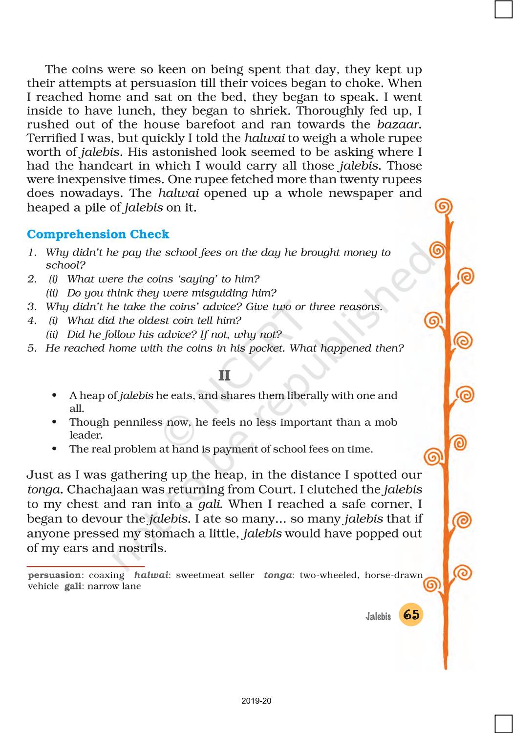 Jalebis Ncert Book Of Class 8 English It So Happened 1971